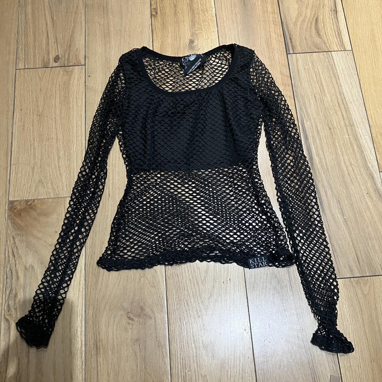 Killstar fishnet top with built in underneath crop... | Depop