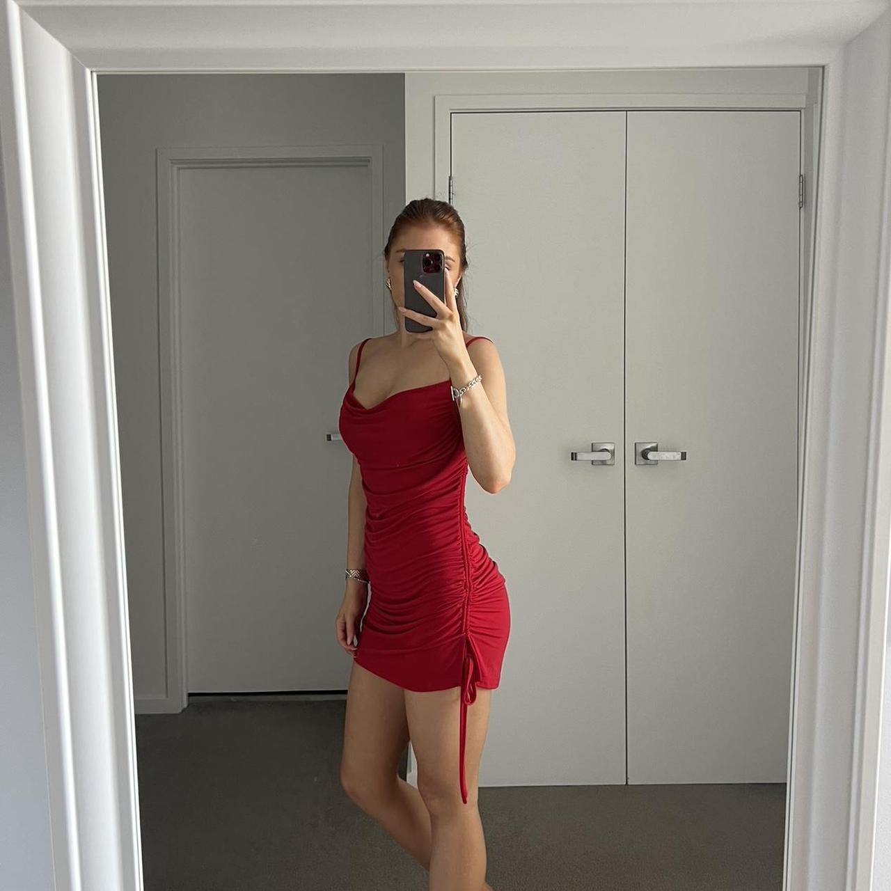Red Tiger Mist Dress XS - Depop