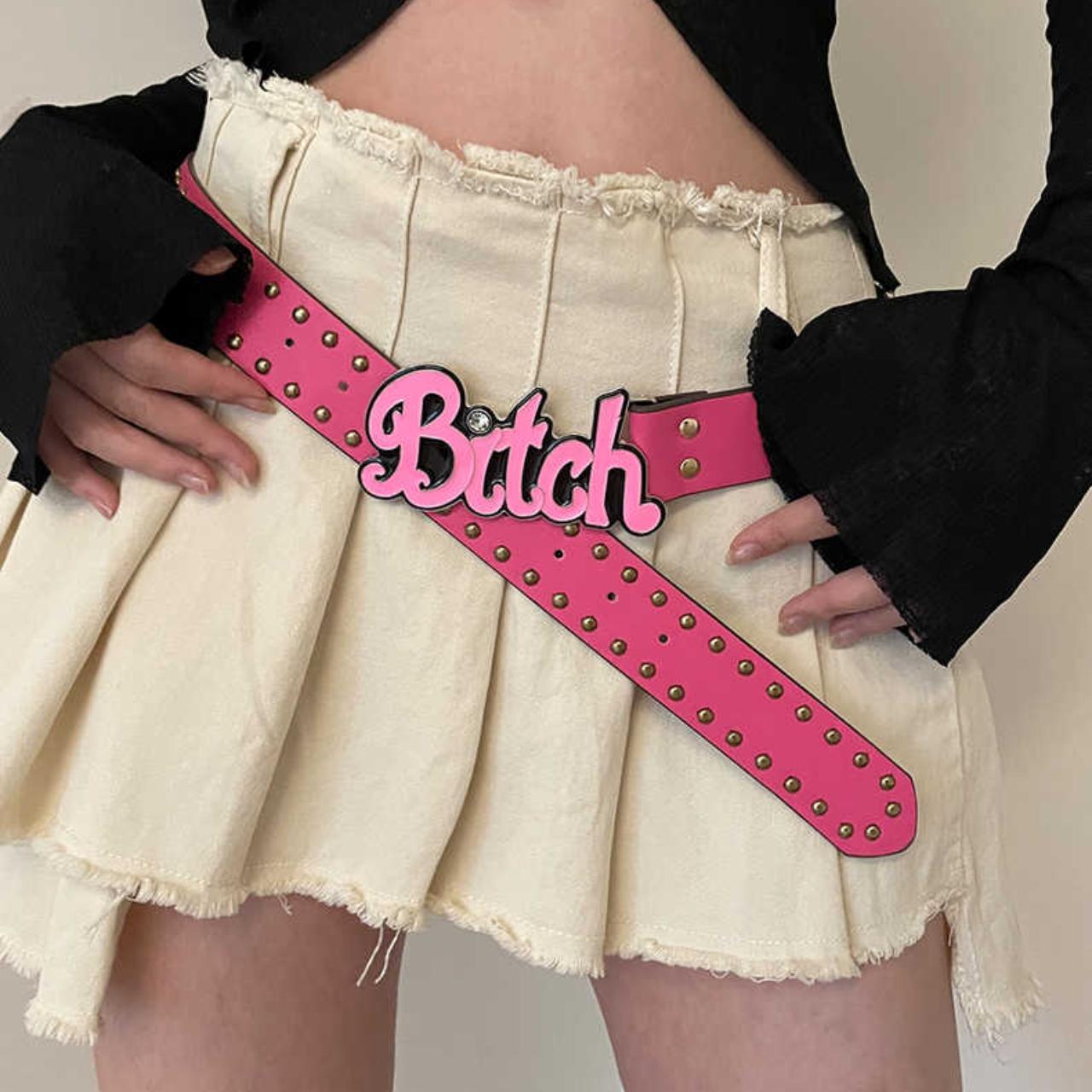 y2k pink hot girl belt PU, brand new & high... - Depop