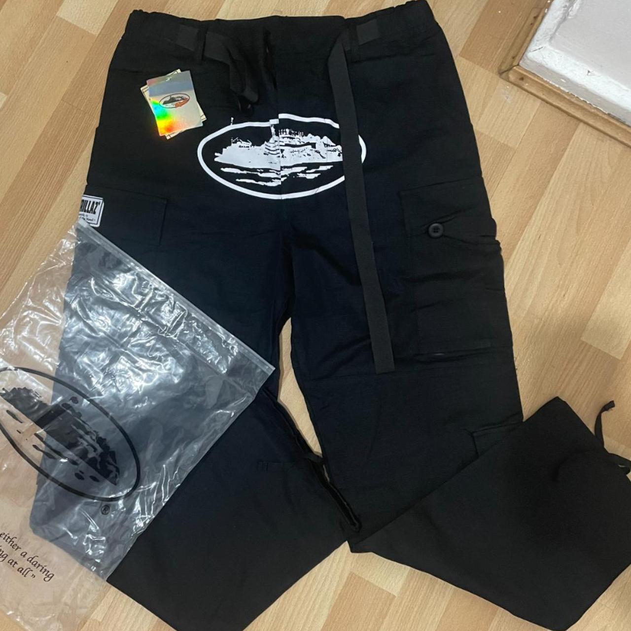 Corteiz cargos black and white size - M - Depop