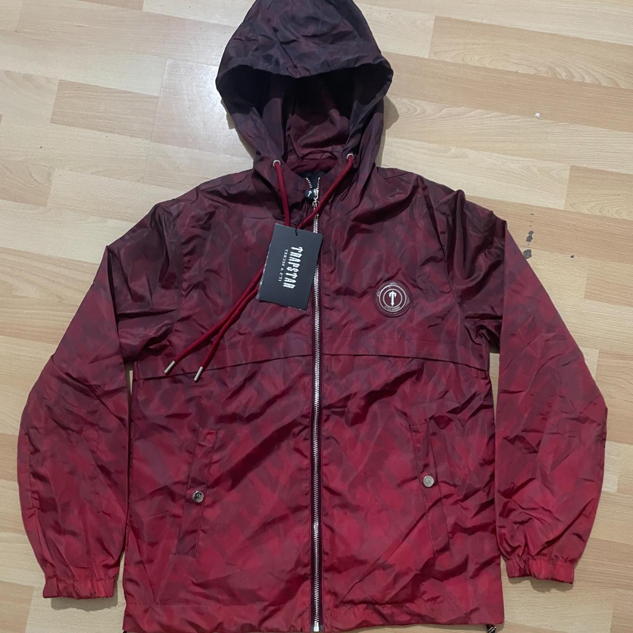 Trapstar Men's Red and Black Jacket size s - Depop