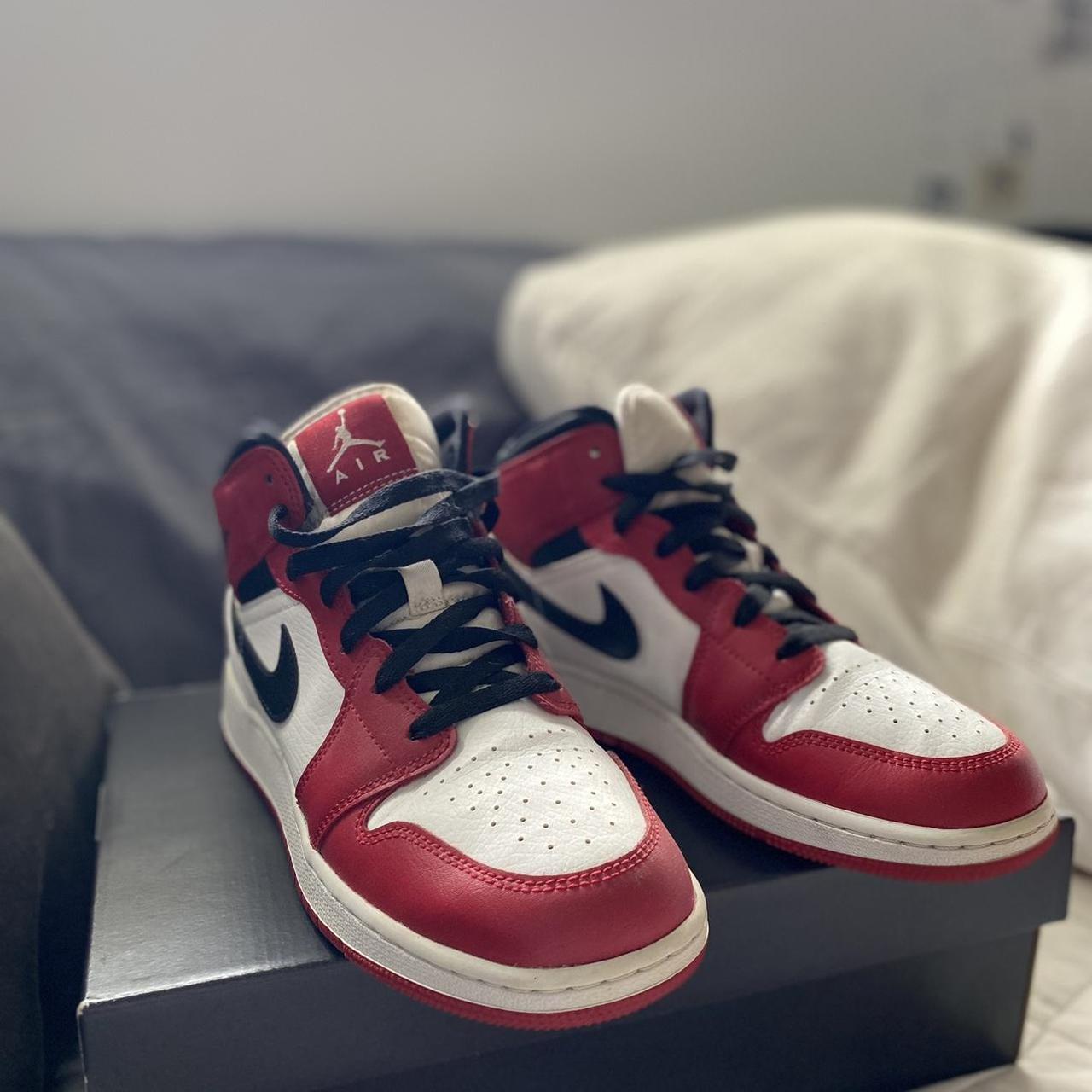 Nike Jordan’s mid dunks red Size 5.5uk - Depop