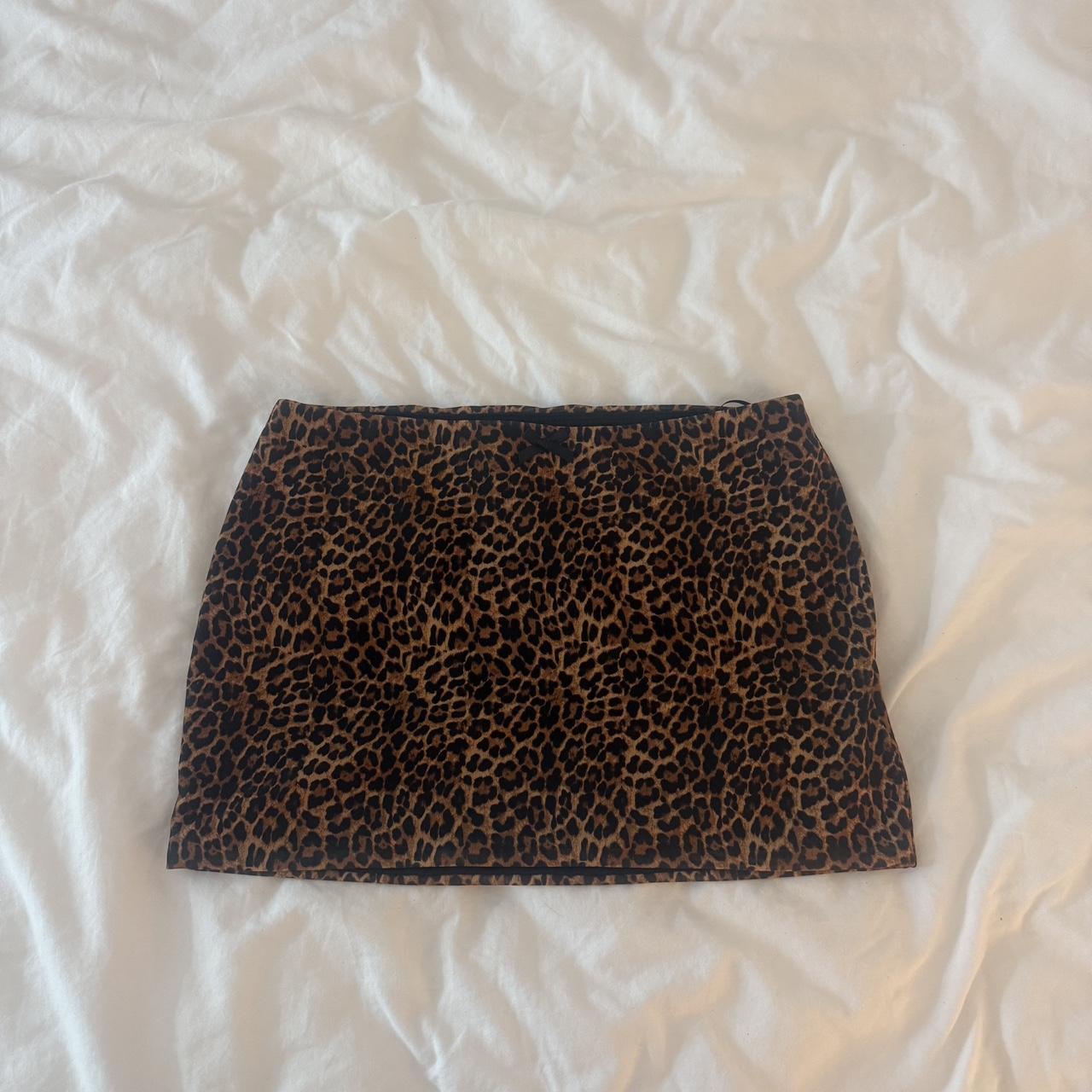 Edikted Edin Leopard Print Mesh Mini Skirt Size... | Depop