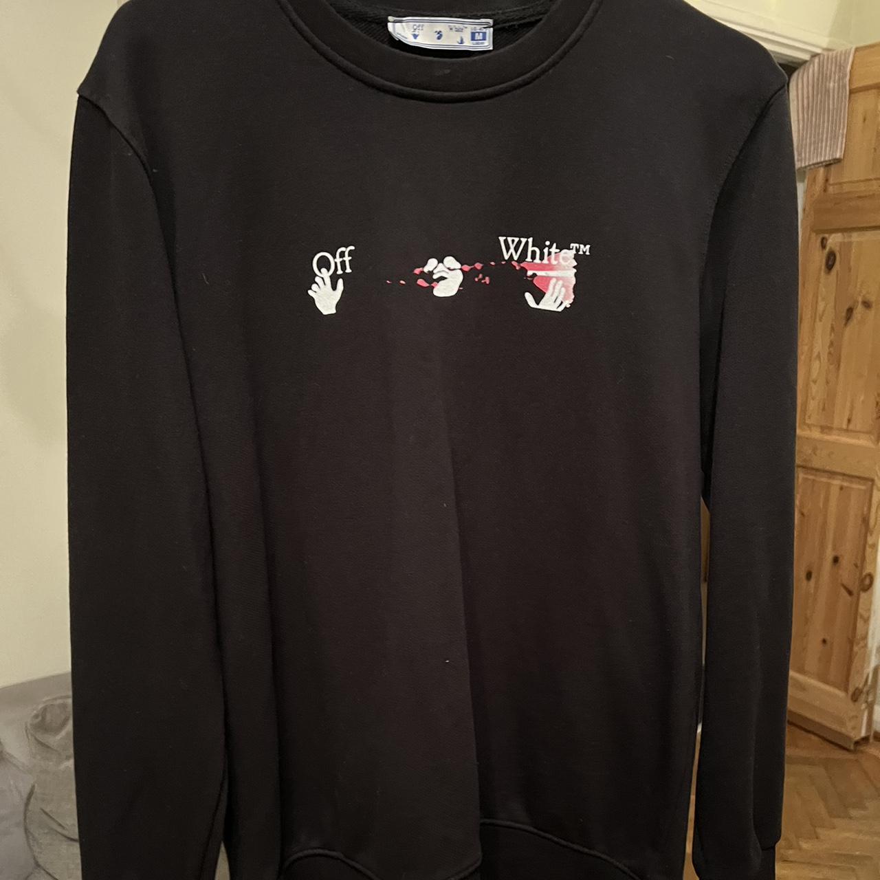 off white jumper worn only a few times - Depop