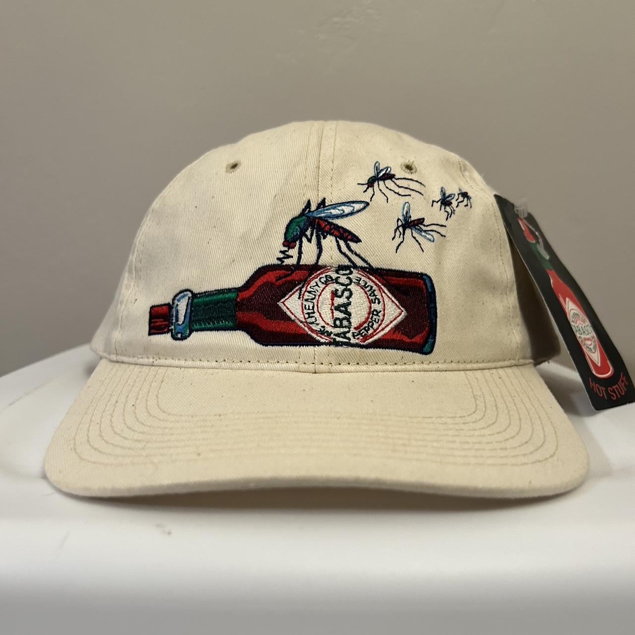 Tabasco Hot Sauce embroidered baseball cap in cream... - Depop