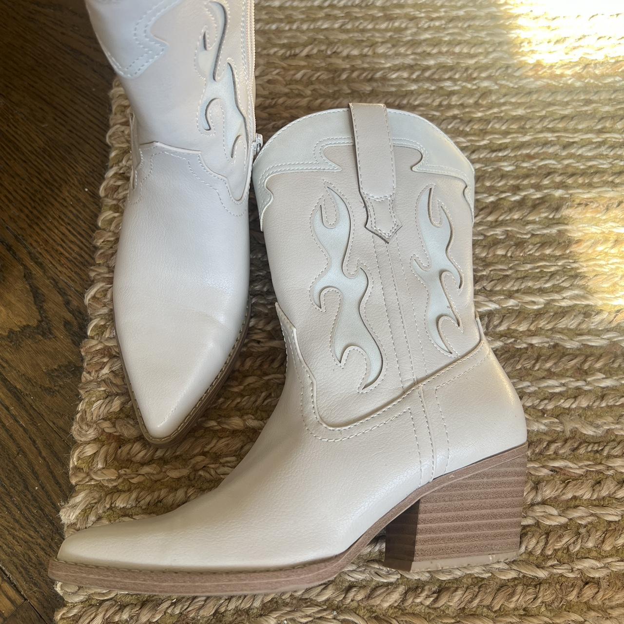 Tan cowgirl/cowboy boots, Worn once target brand... - Depop