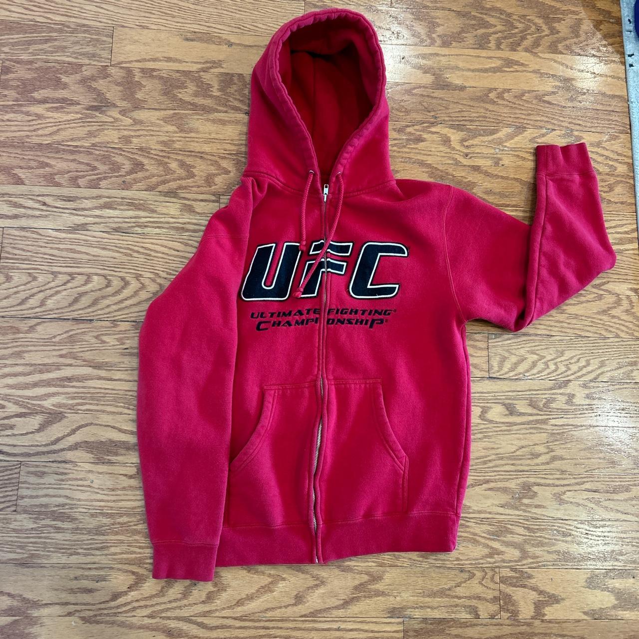 UFC RED full zip Hoodie - Depop