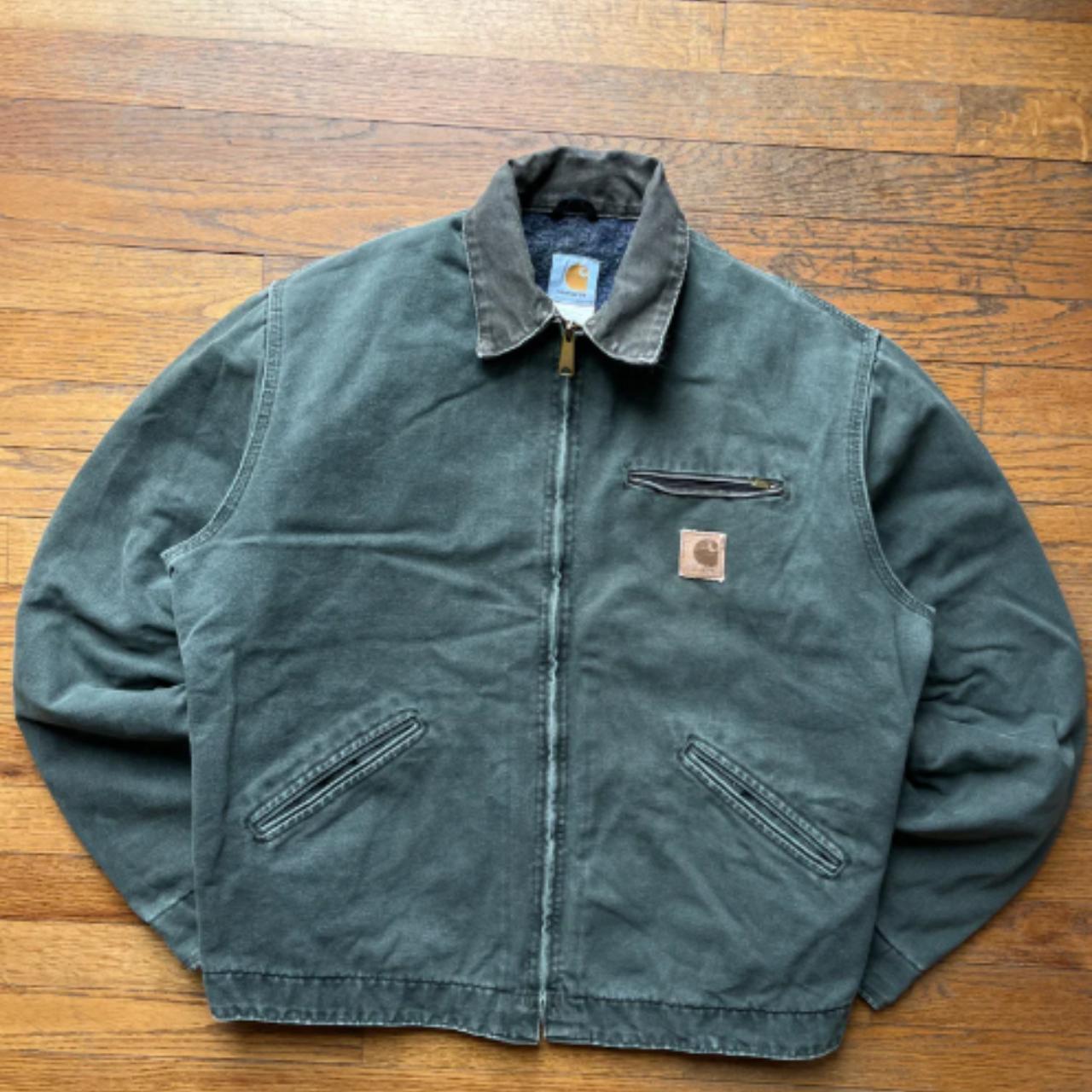 Faded Olive Green Carhartt Detroit Jacket - Large Tall - Depop