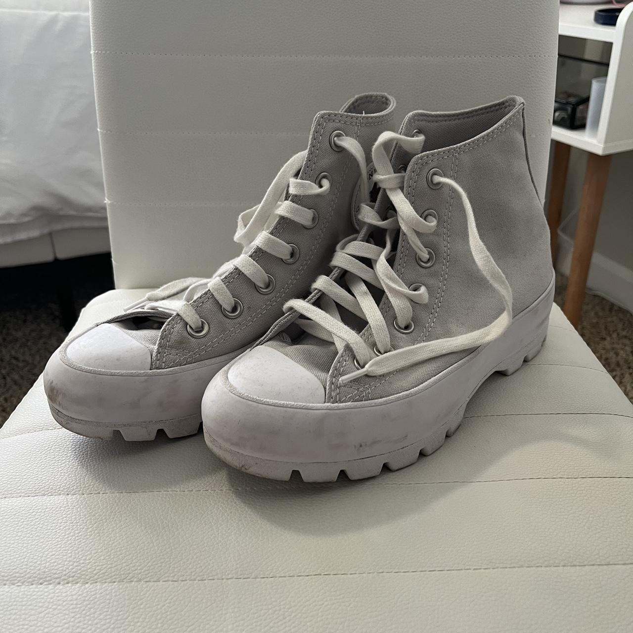Converse Platform high tops - Grey Worn a FEW times... - Depop