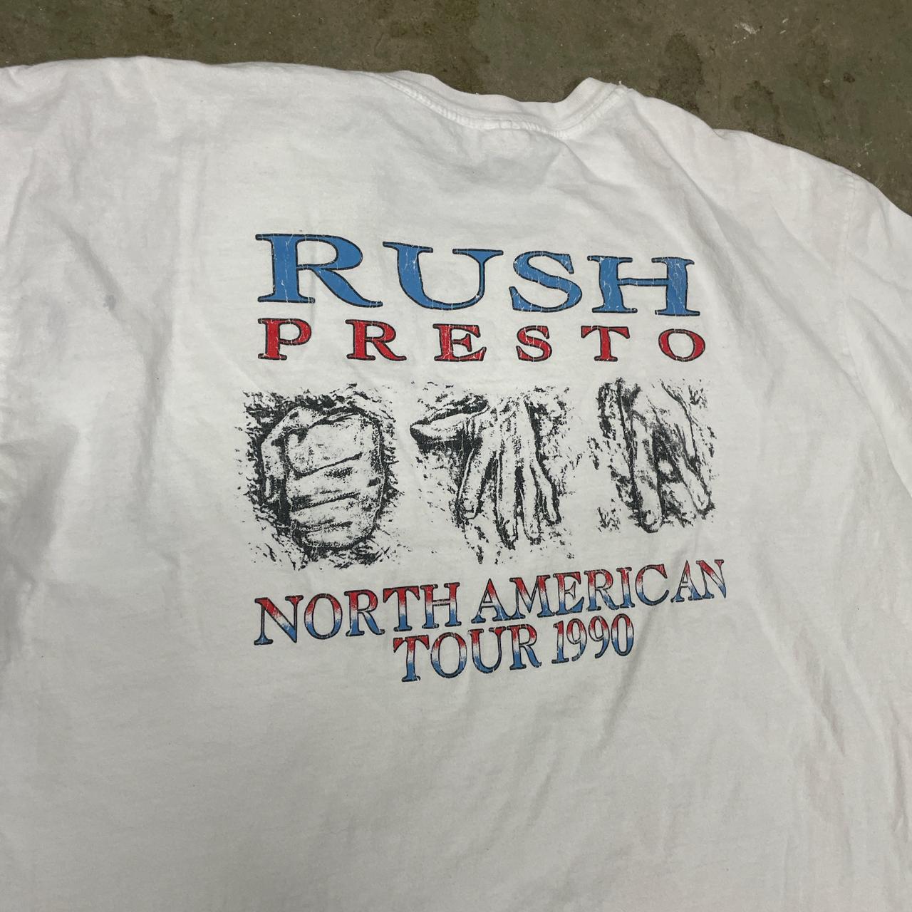 White Rush Band Tee 90s Vintage mens xl *376 | Depop