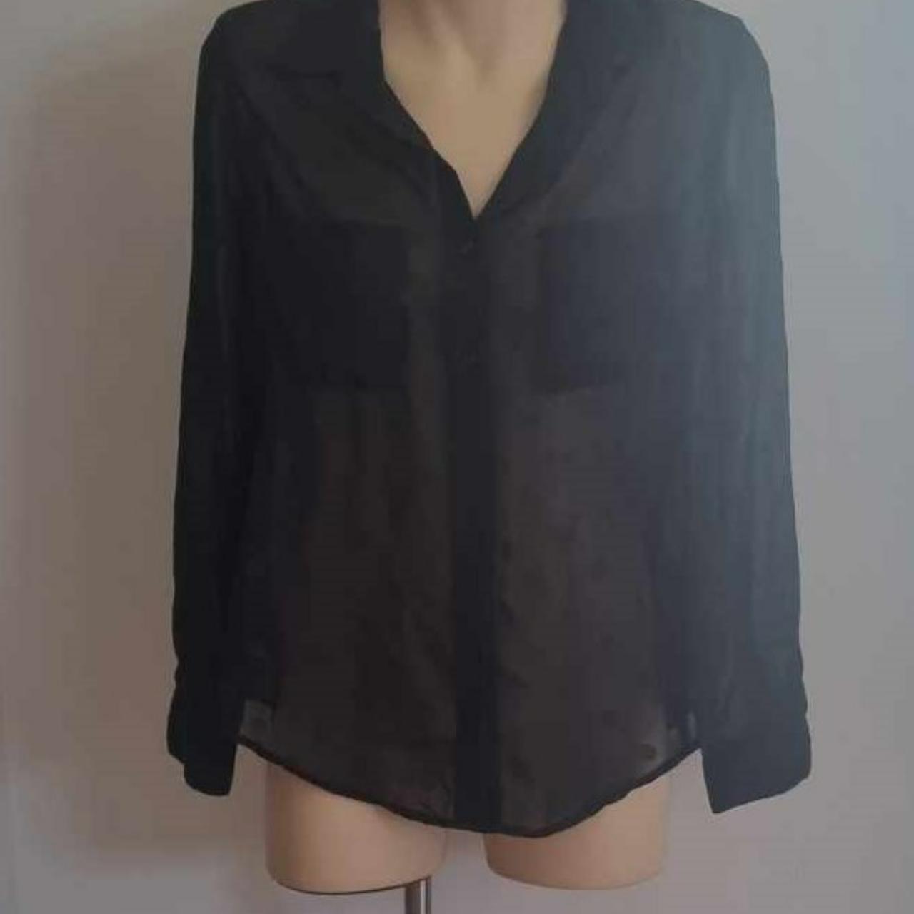 Size 10 12 American Apparel Sheer Long Sleeve Black Depop