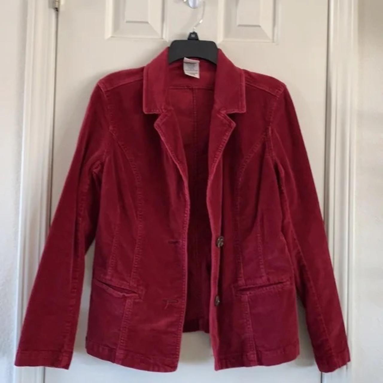 Faded Glory Red Corduroy Blazer - Depop