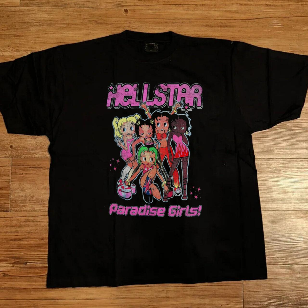 Hellstar Paradise Girls T-shirt black 100%... - Depop