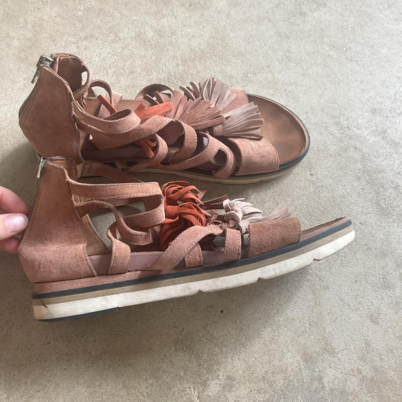 Cute rust leather sandals, purchased in Europe a few... - Depop