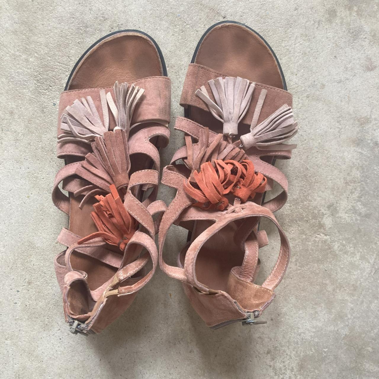 Cute rust leather sandals, purchased in Europe a few... - Depop