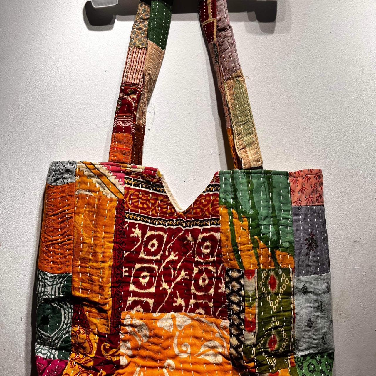 patchwork shoulder bag - Depop