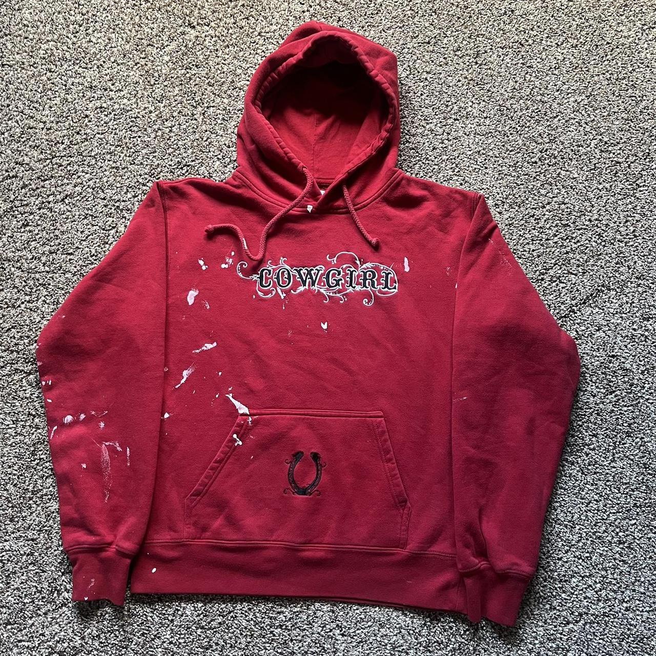 Y2K Random Ranch red hoodie , women size medium... - Depop