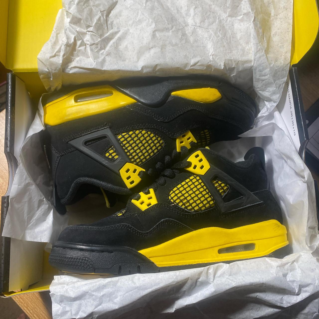 air jordan 4 retro yellow thunder US SIZE 5 | Depop