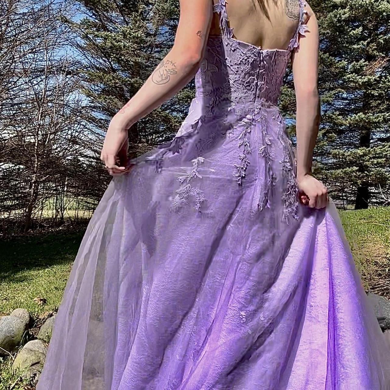 Lilac prom dress. Worn once in great condition... - Depop