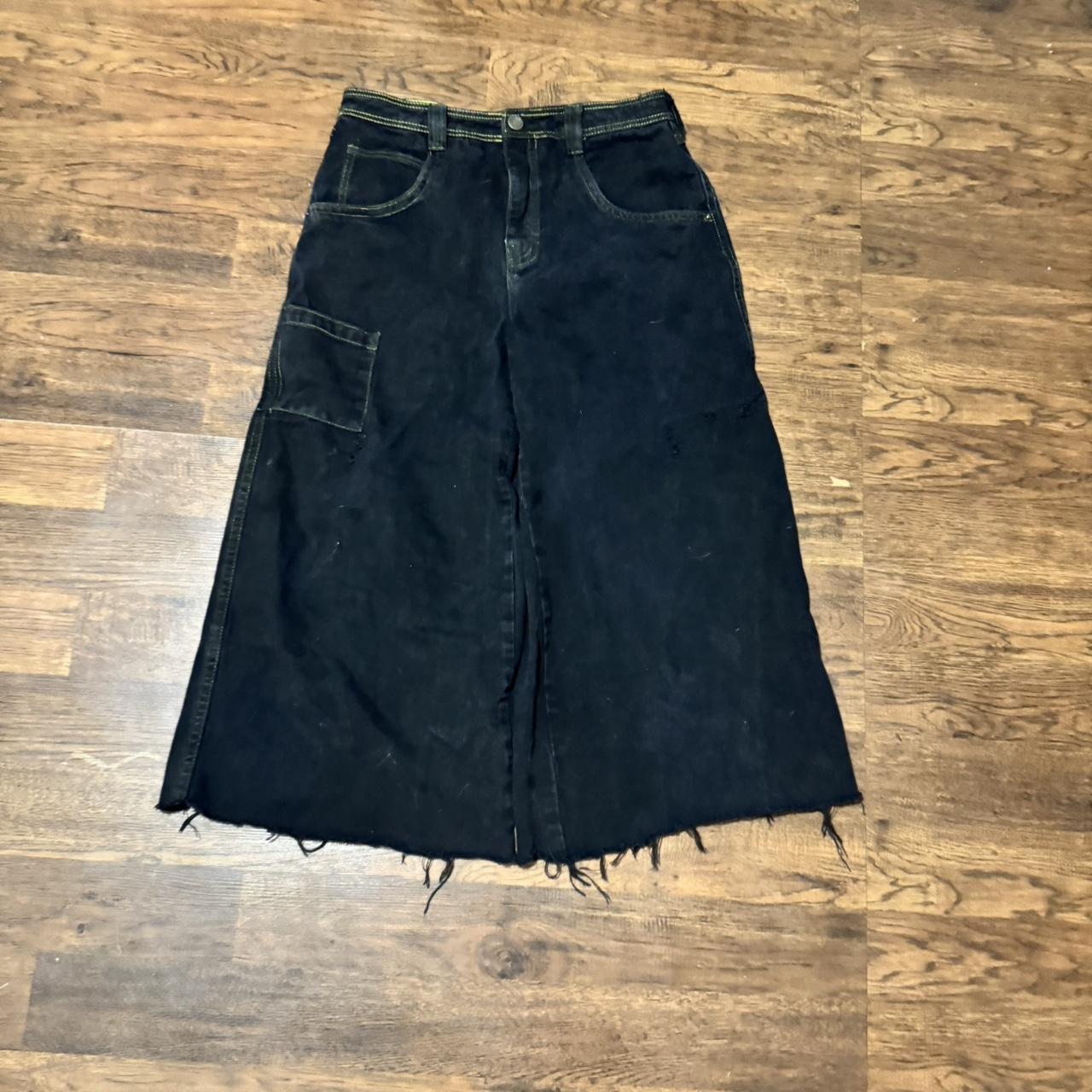 alab black SUPER BAGGY rave jeans send... - Depop