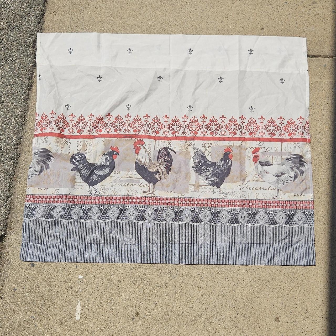 One-Sided Rooster & Chicken Silk Bandana - Depop