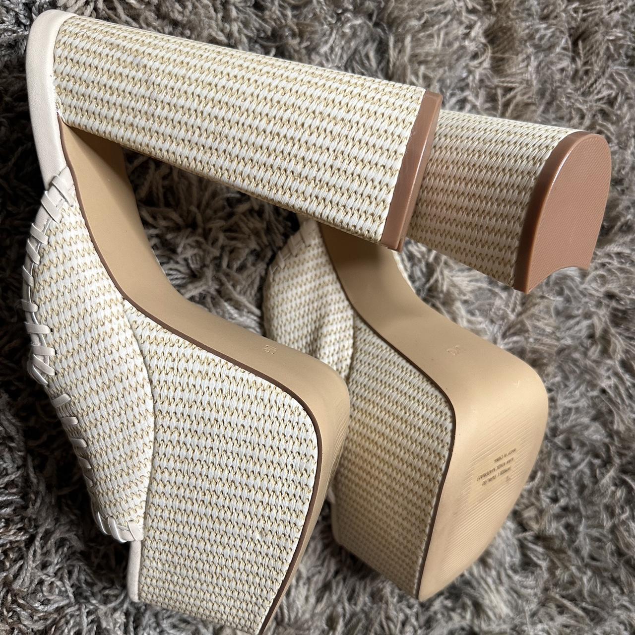 Ego Beige platform chunky heels - Depop