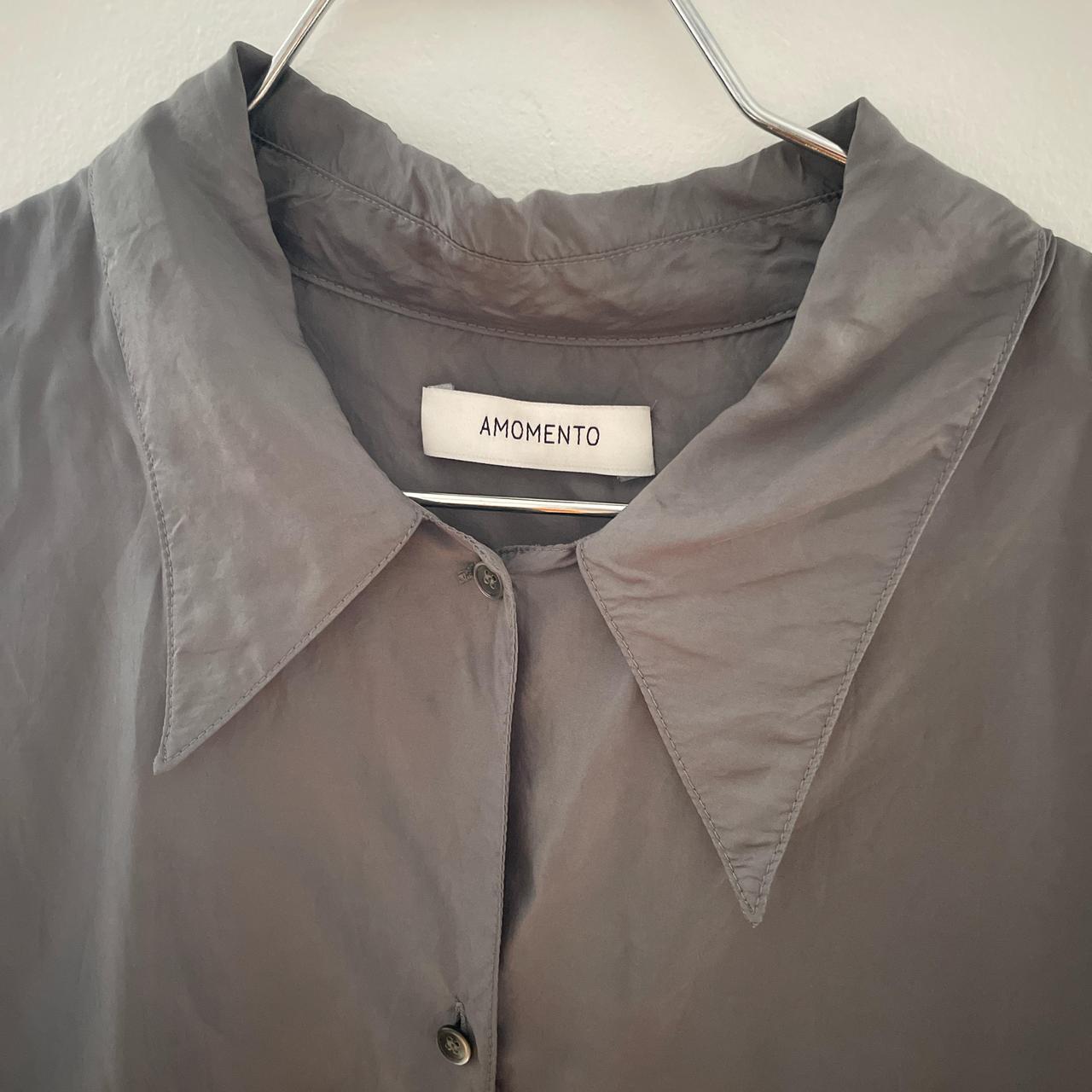Grey Amomento silky shirt. Size 0 but fit is very... - Depop
