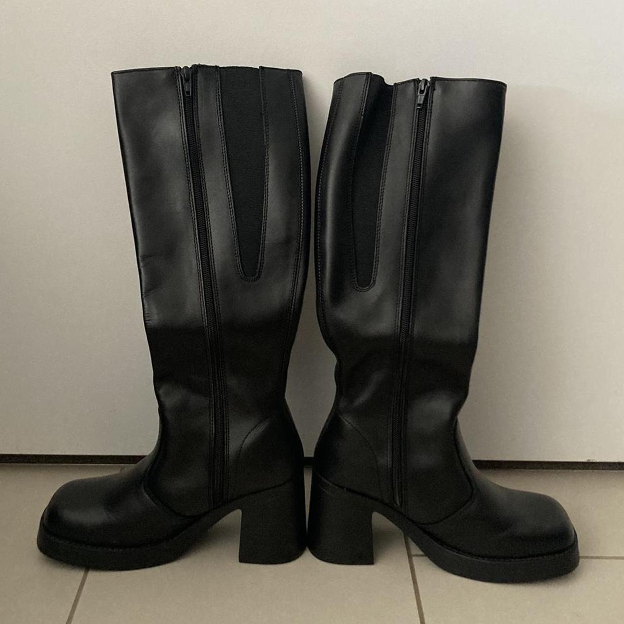 Genuine leather knee high boots by ROC Boots... - Depop