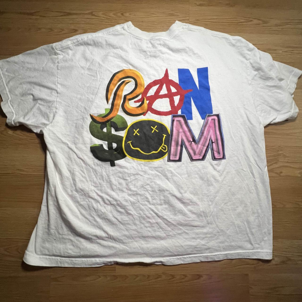 RANSOM Multi Logo Tee small washable stain on... - Depop