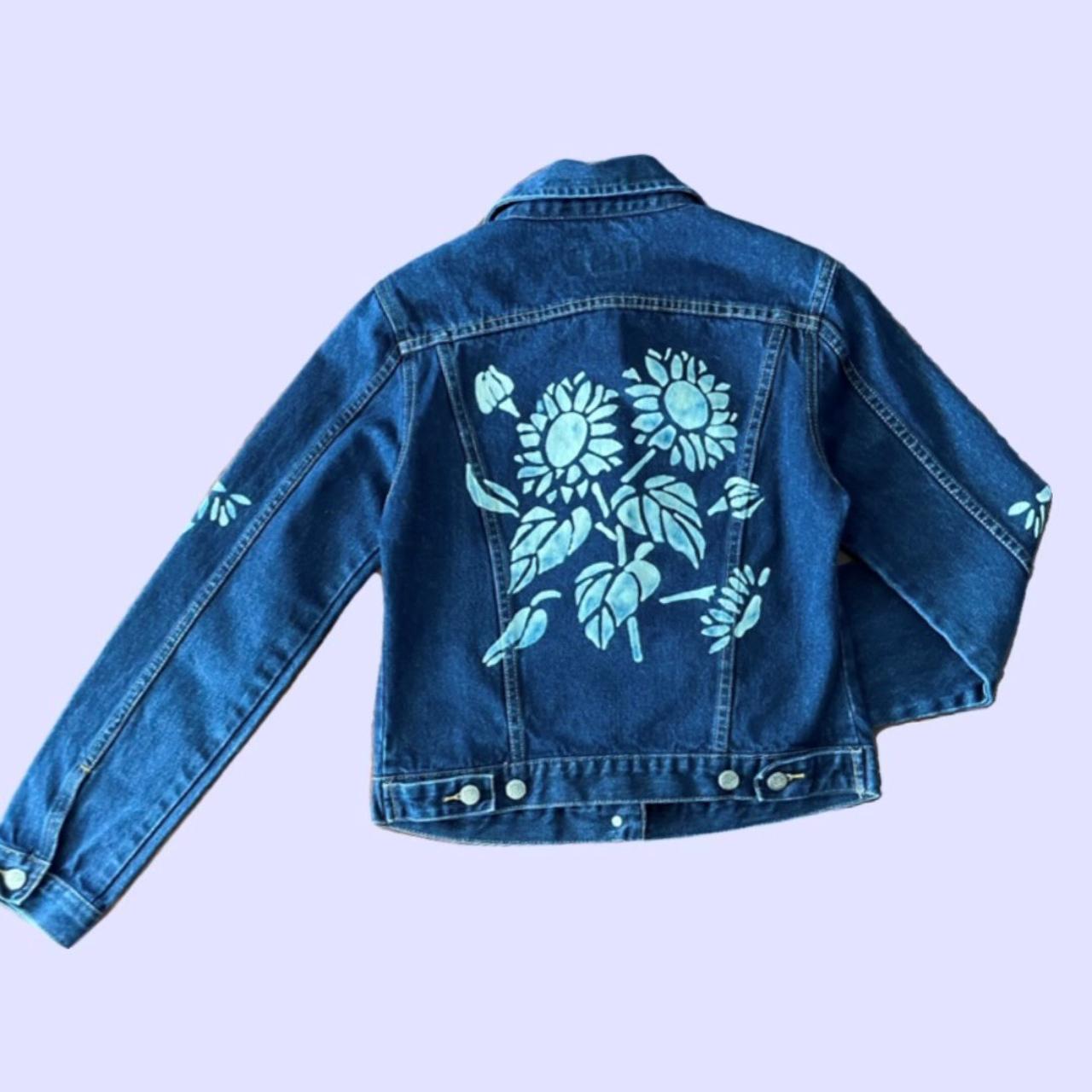 Angels brand deep blue denim jacket with hand... - Depop