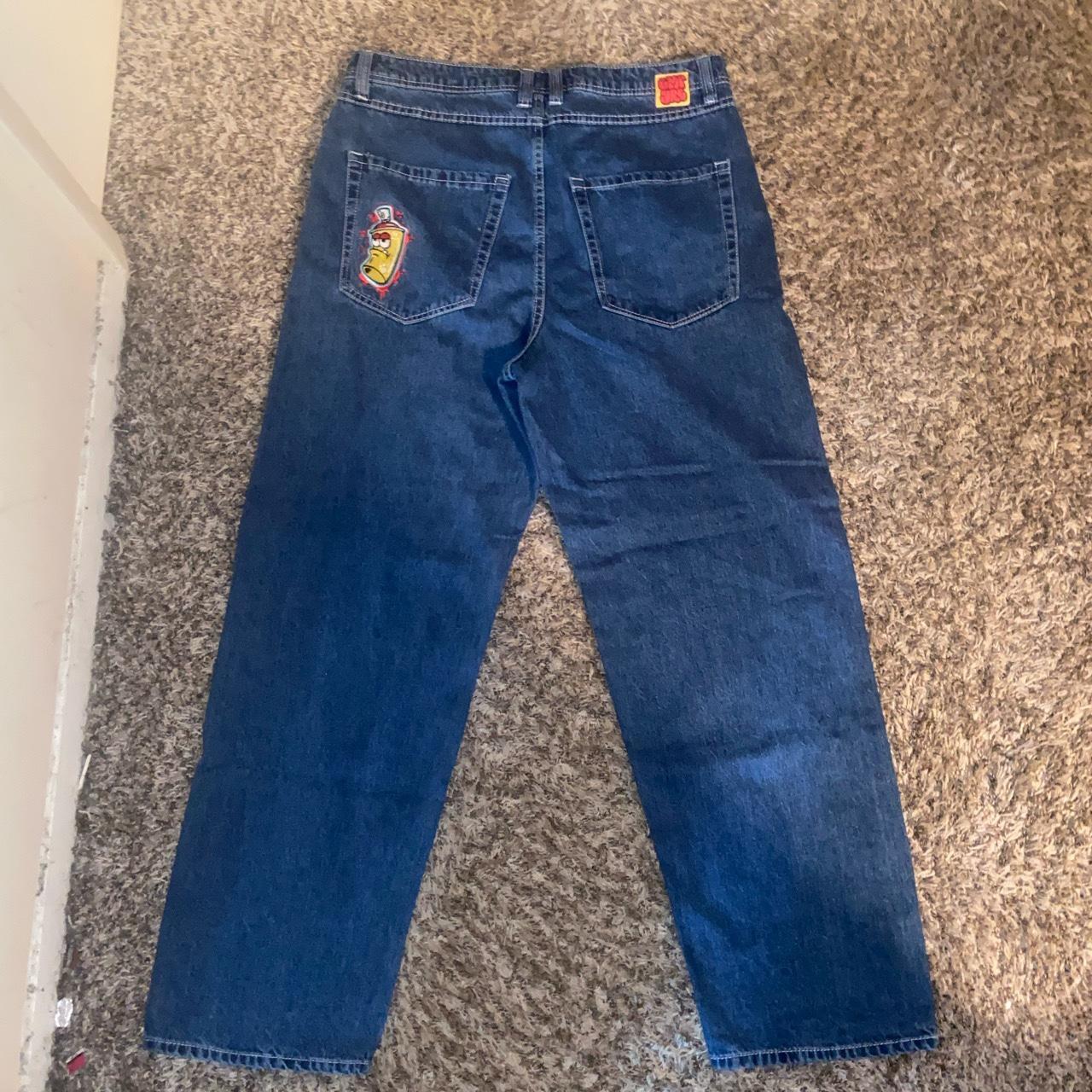 Empyre Spray Can Embroidery Blue Denim Skate... - Depop