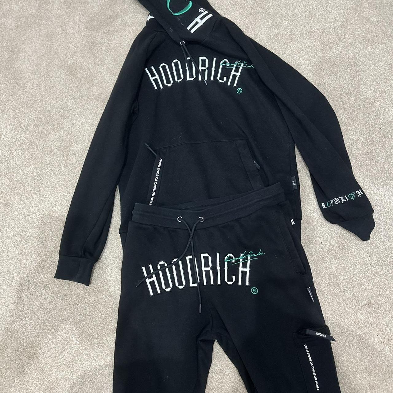 Hoodrich green and black tracksuit Men’s... - Depop