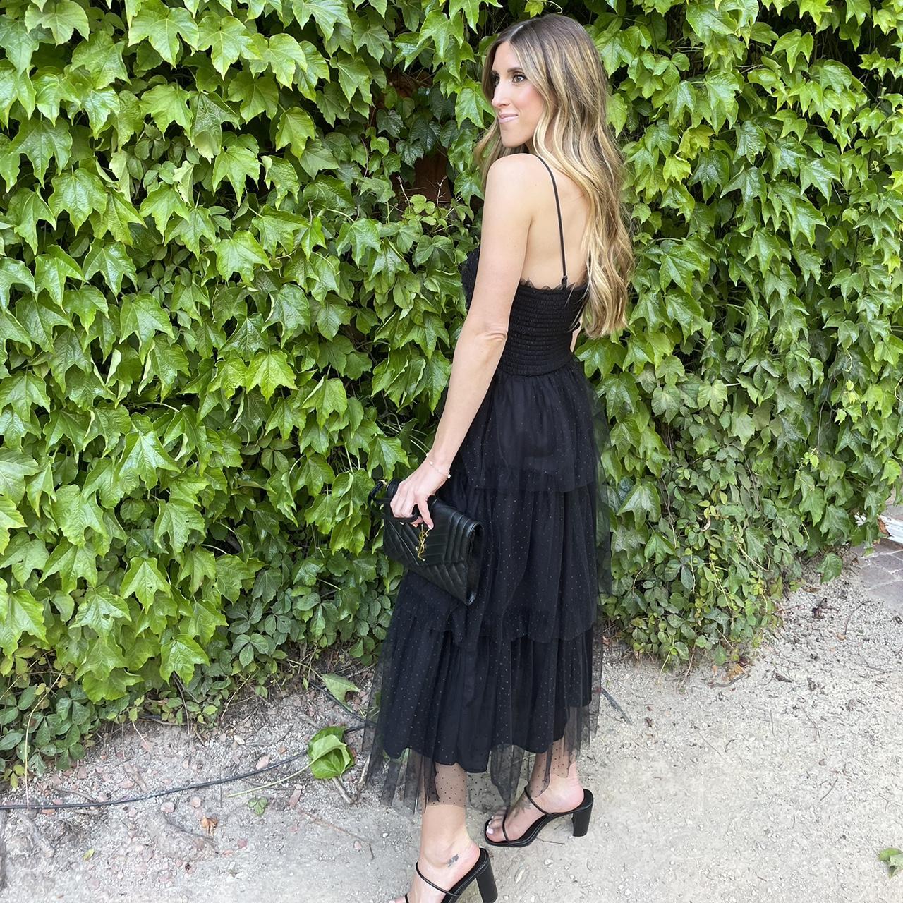 Lush Dotted Tulle Midi Dress Size small #lush... - Depop