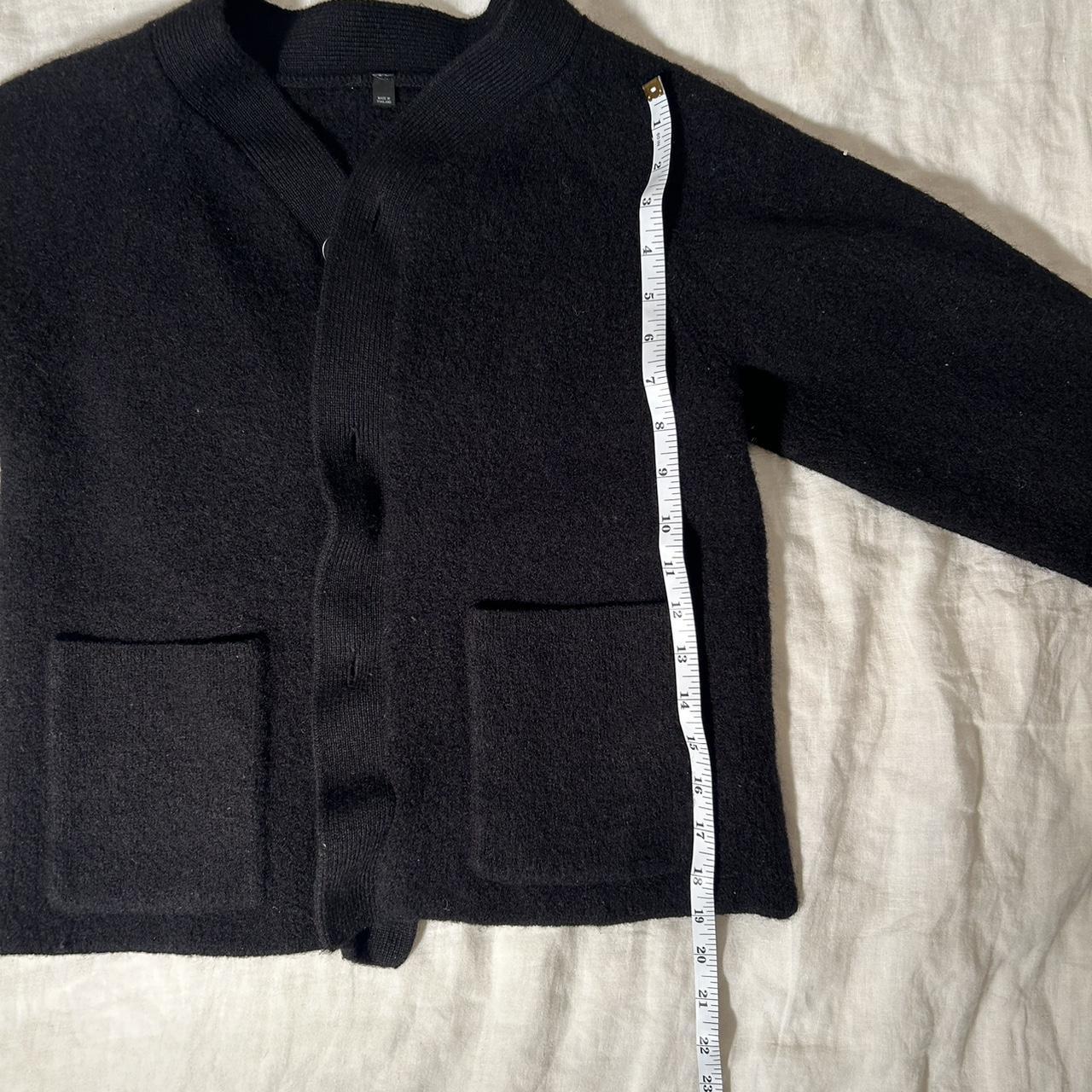 Muji Ribbed wool Cardigan Black Thrifted. Size... - Depop