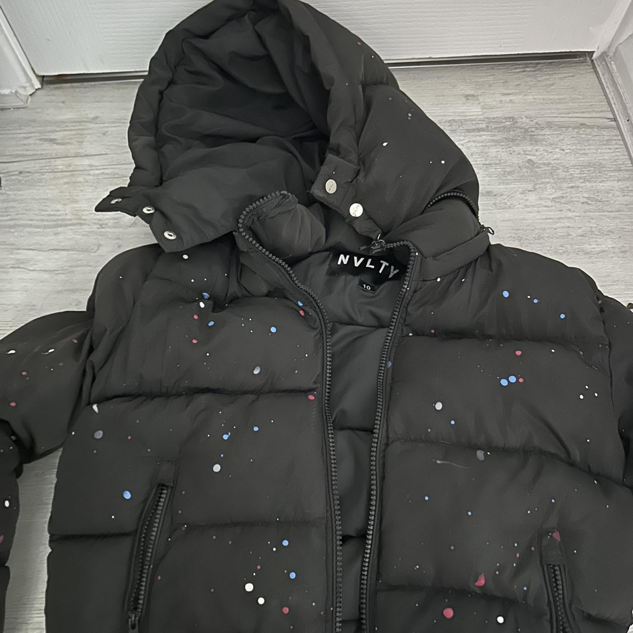 size 10 nvlty puffer jacket cropped worn 4 times - Depop