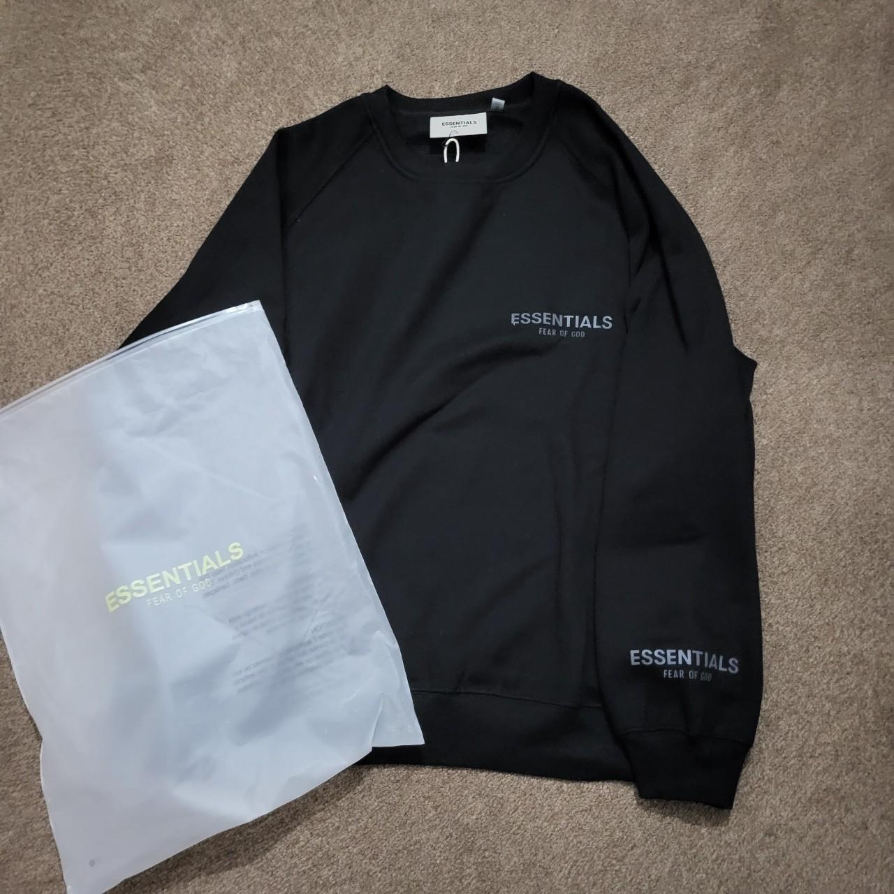 All black essentials fear of god jumper Size... - Depop