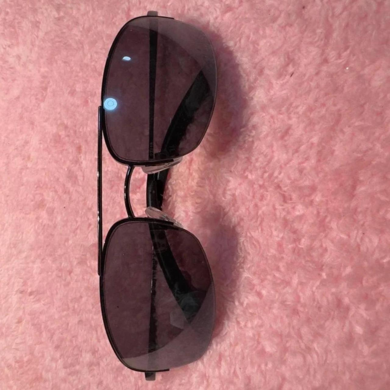 Black Aviator Sunglasses With A Brown Tint Depop
