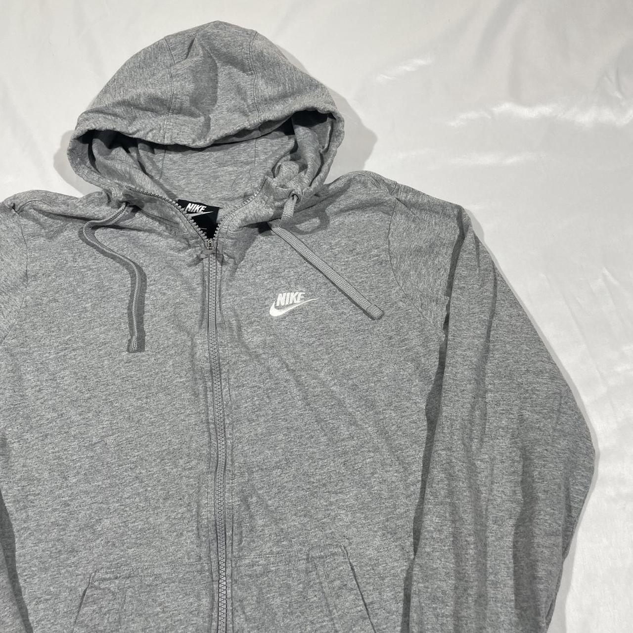 Grey Zip Up Nike Hoodie Size M - Depop