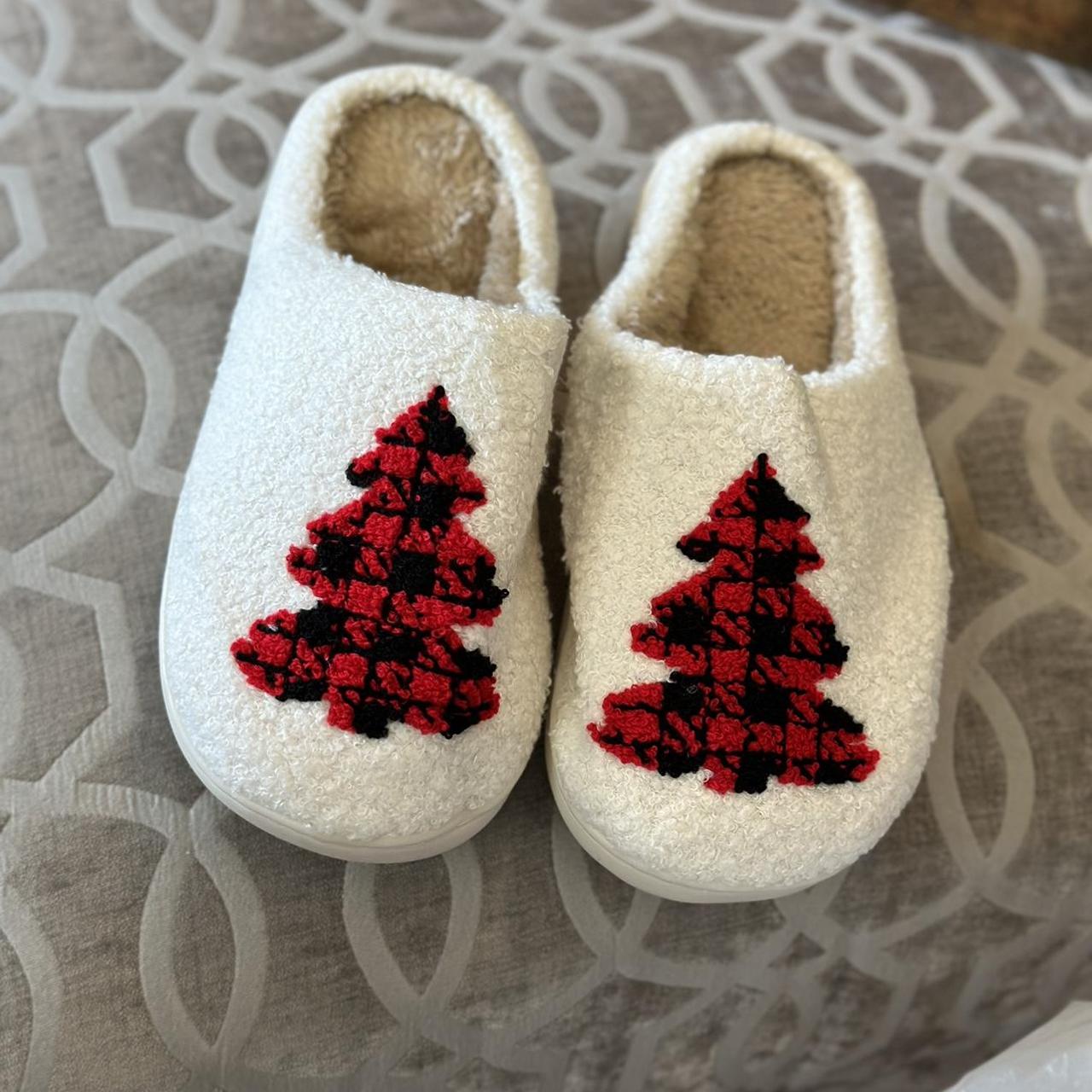 Buffalo Plaid Christmas Tree Slippers! A must have... - Depop