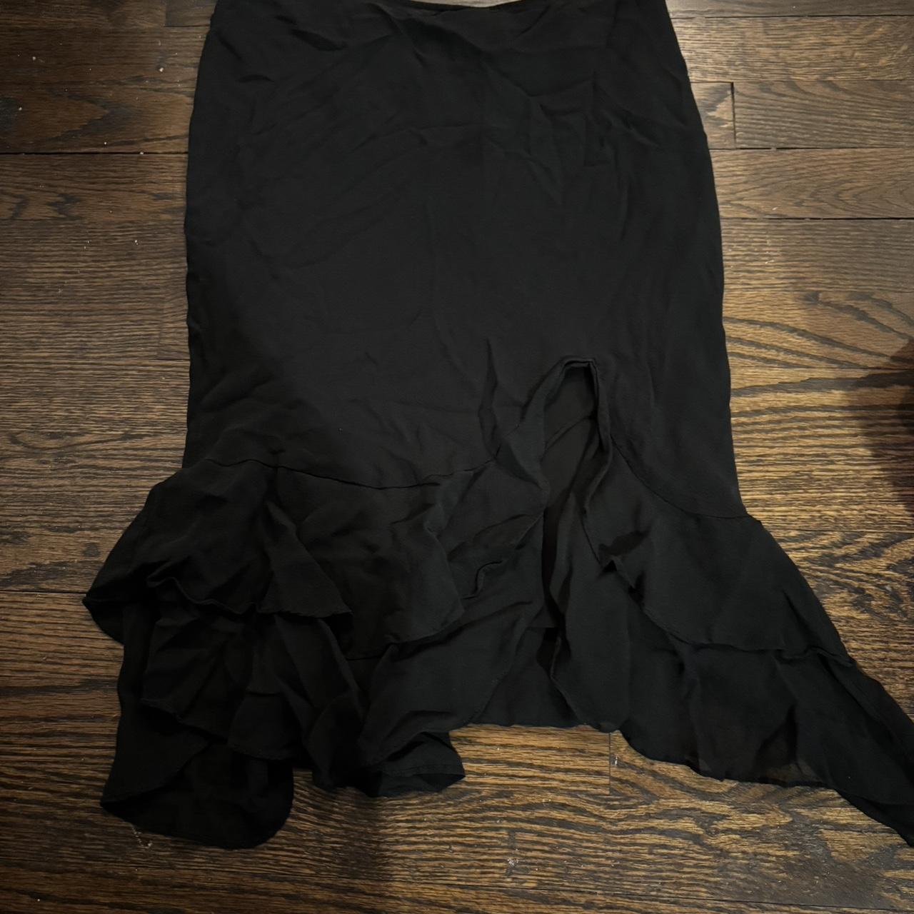 Black Express ruffle skirt #ruffleskirt black,... | Depop
