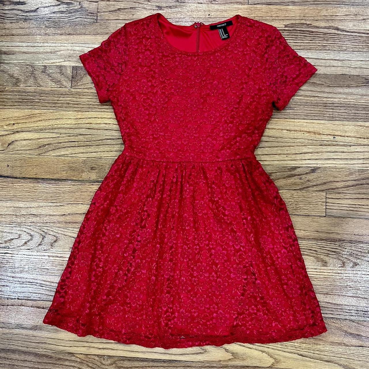 Red Lace Forever 21 Dress Perfect for Valentine’s... - Depop