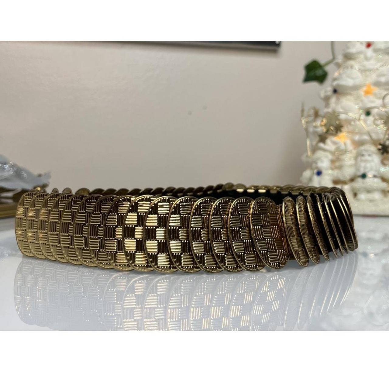 Beautiful Gold Vintage Metal Disc Elastic Belt,... - Depop