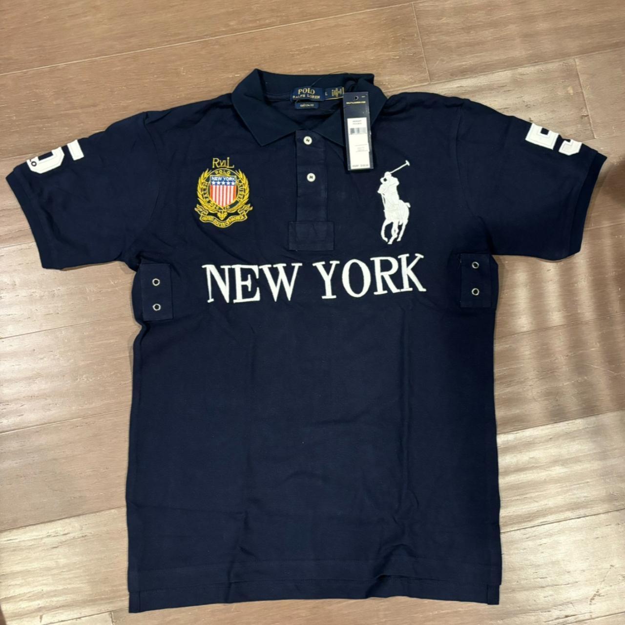 Grail asf vintage Chief Keef navy blue polo shirt.... - Depop