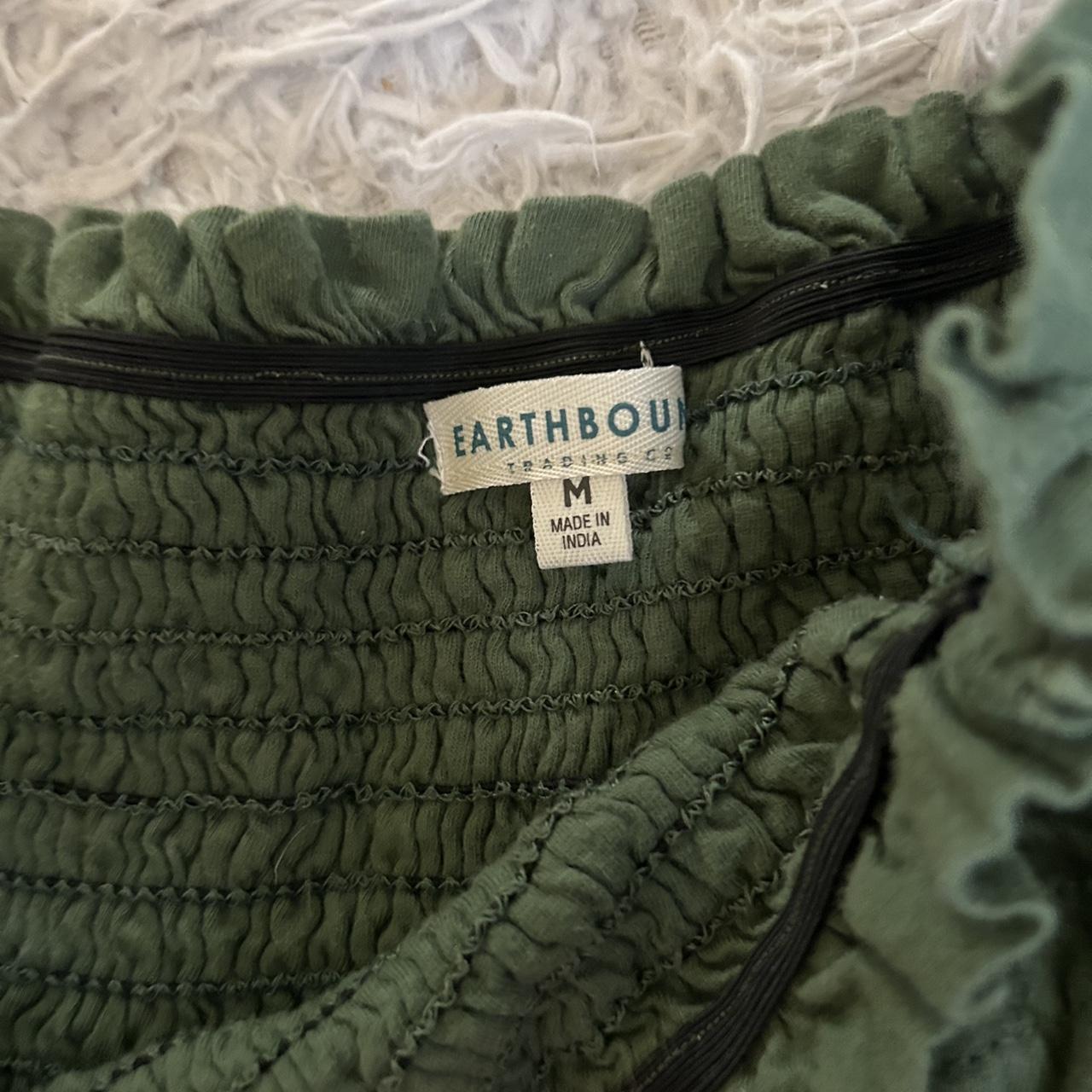 Earthbound Mini green ruffled skirt/top Size M... | Depop