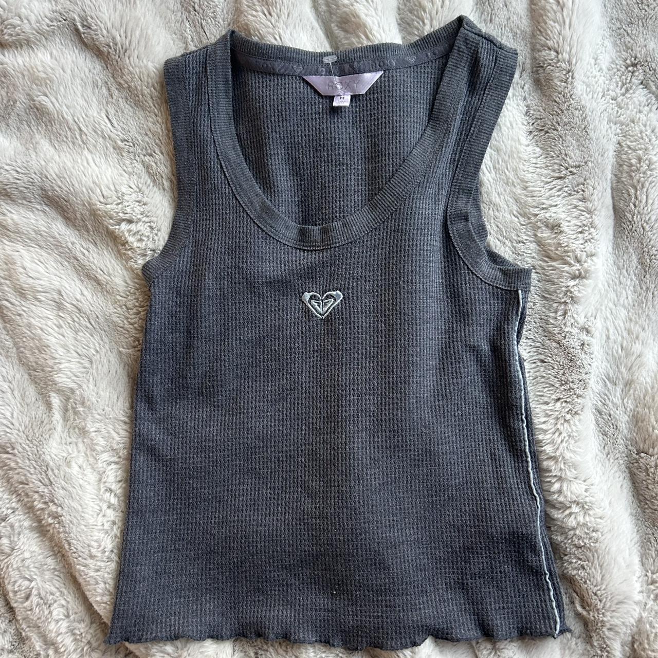 roxy tank top dark blue washed grey/w purple #vintage | Depop