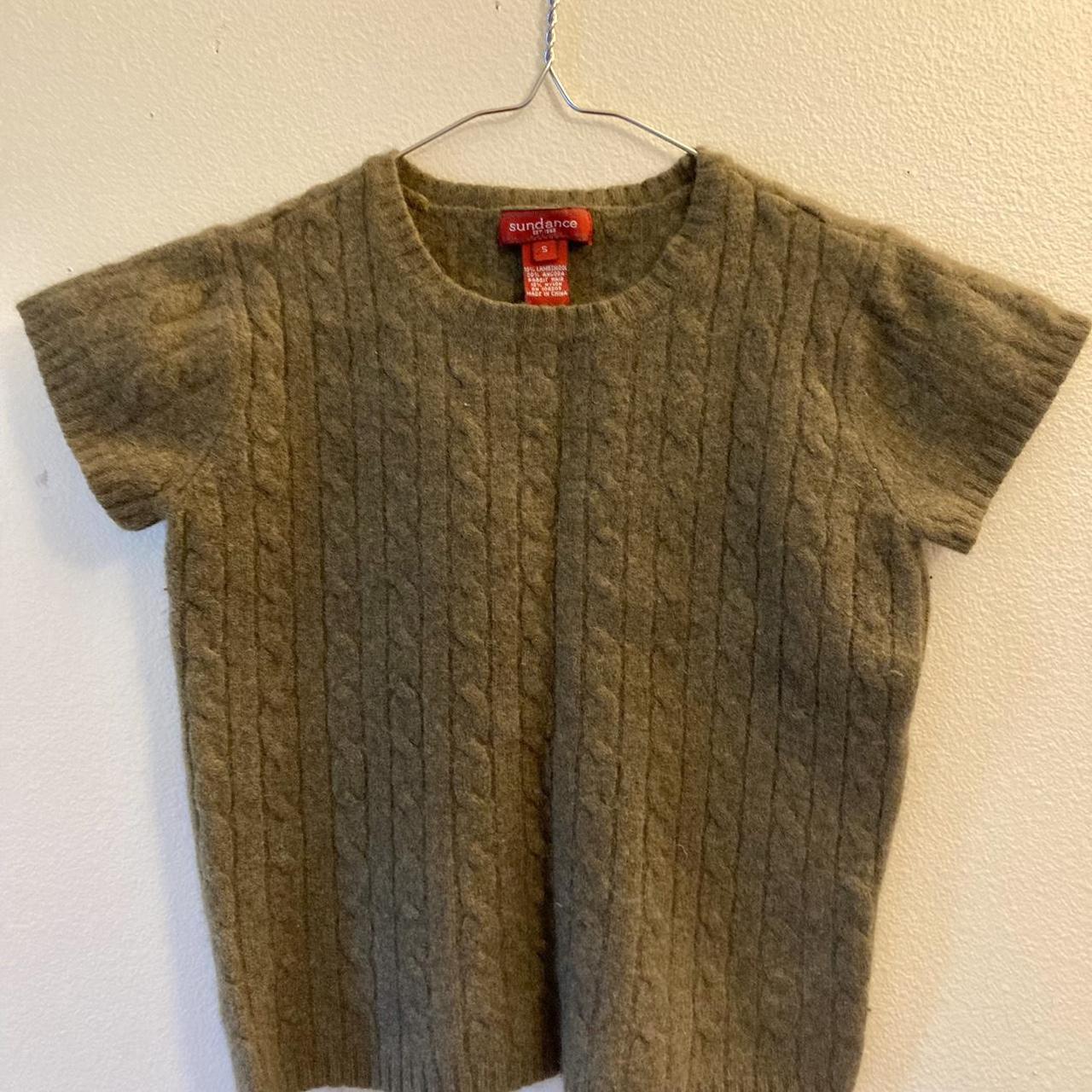 Lambswool/angora green sweater ️sadly shrunk in... - Depop