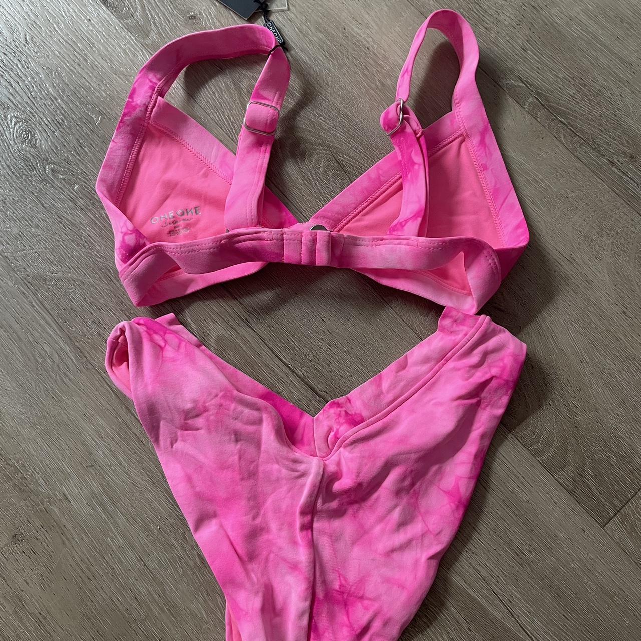 one one pink tye dye bikini! very cute & perfect for... - Depop
