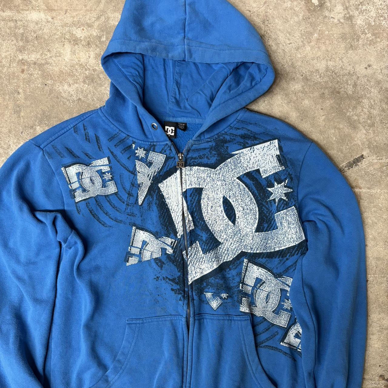 DC shoes blue zip up hoodie #DC #skateboarding... - Depop