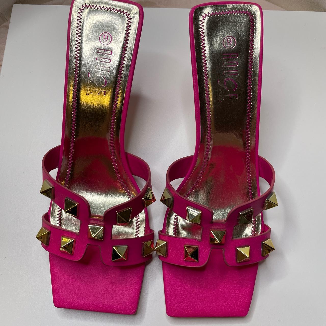 Hot Pink Spiked Sandals, Barbie Barbiecore Size 9 - Depop