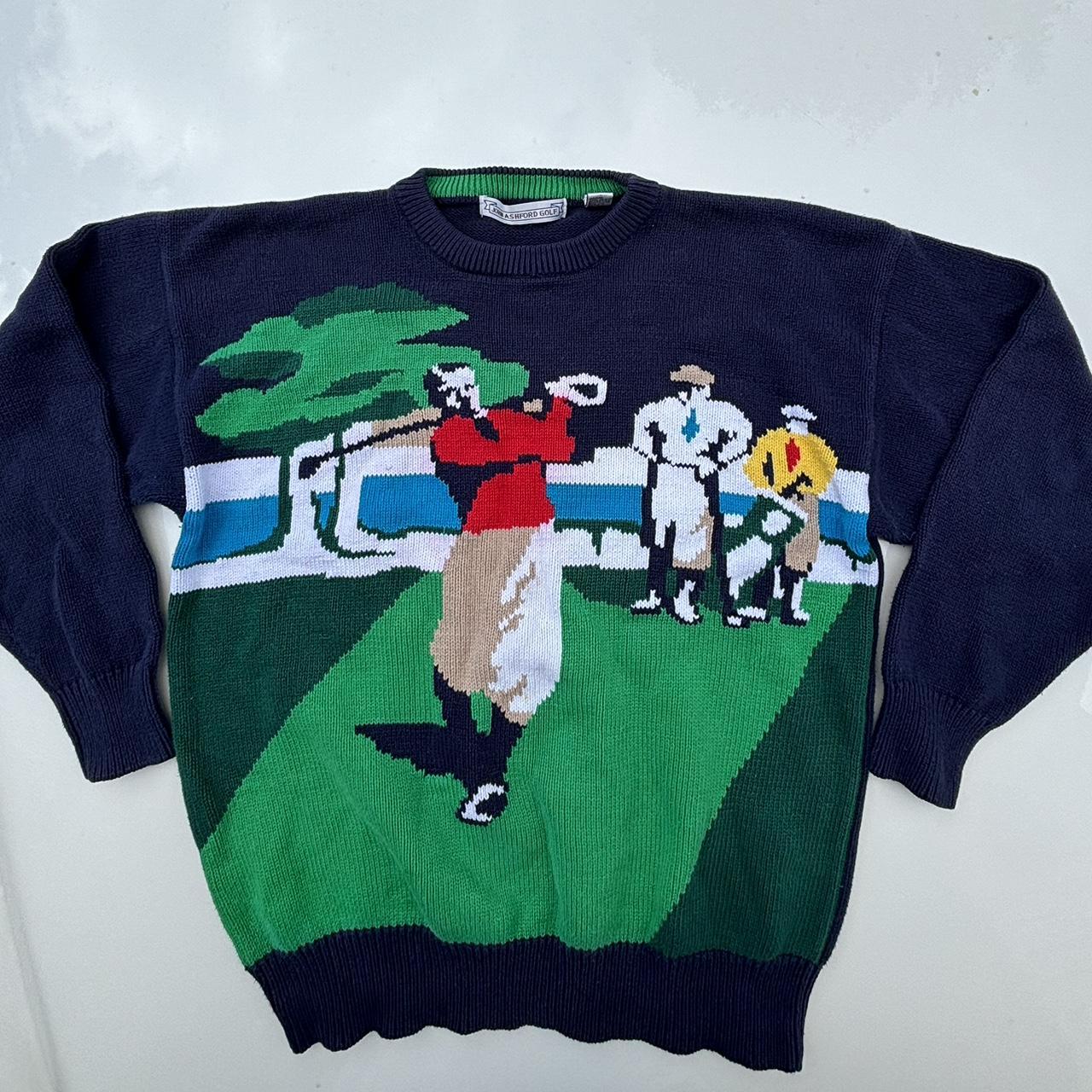 Vintage John Ashford golf knit sweater Size L Clean - Depop